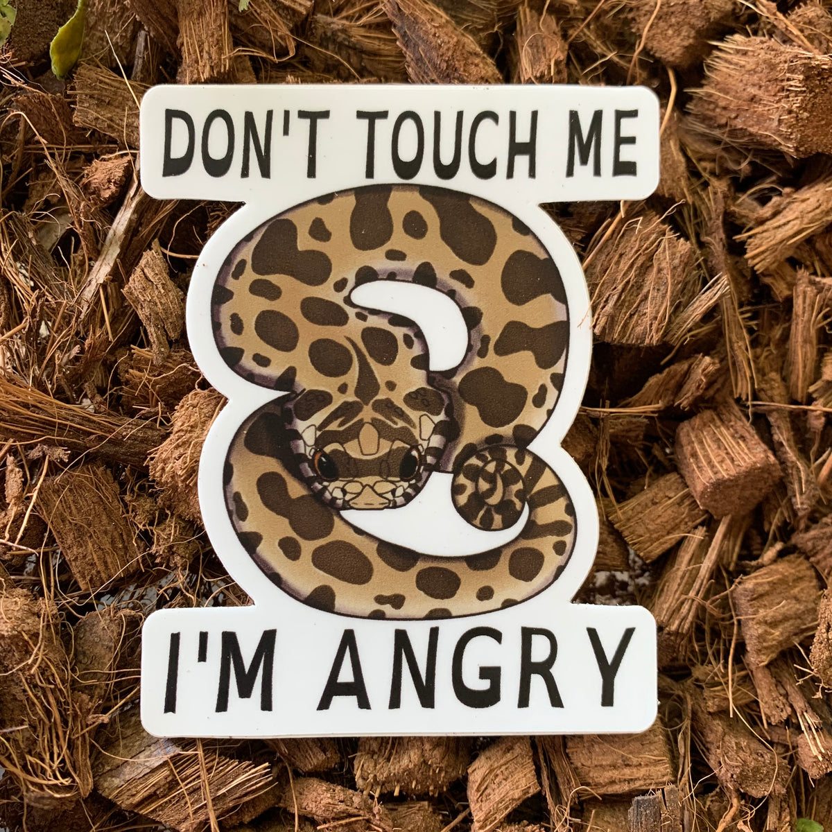 Don't Touch Me I'm Angry, Hognose Snake Sticker– Studio Zoologic